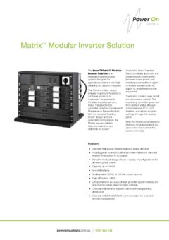 POA_Eaton Matrix Modular Inverter - Product Brochure | Power On Australia | Power Quality and ...
